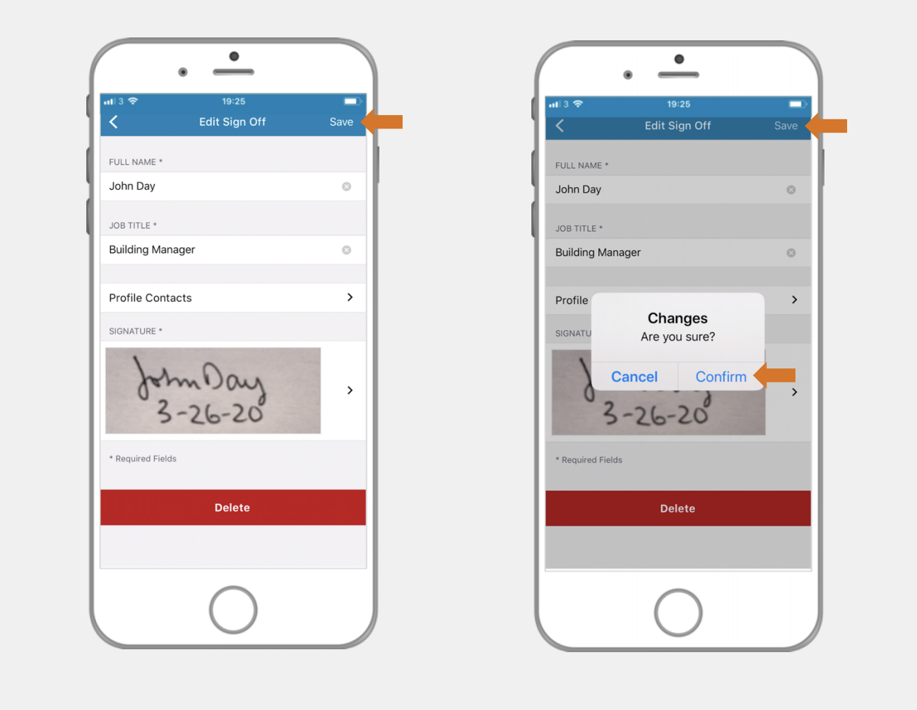 Sign off Inspection Report with Photo Signature - Xaap Buildings