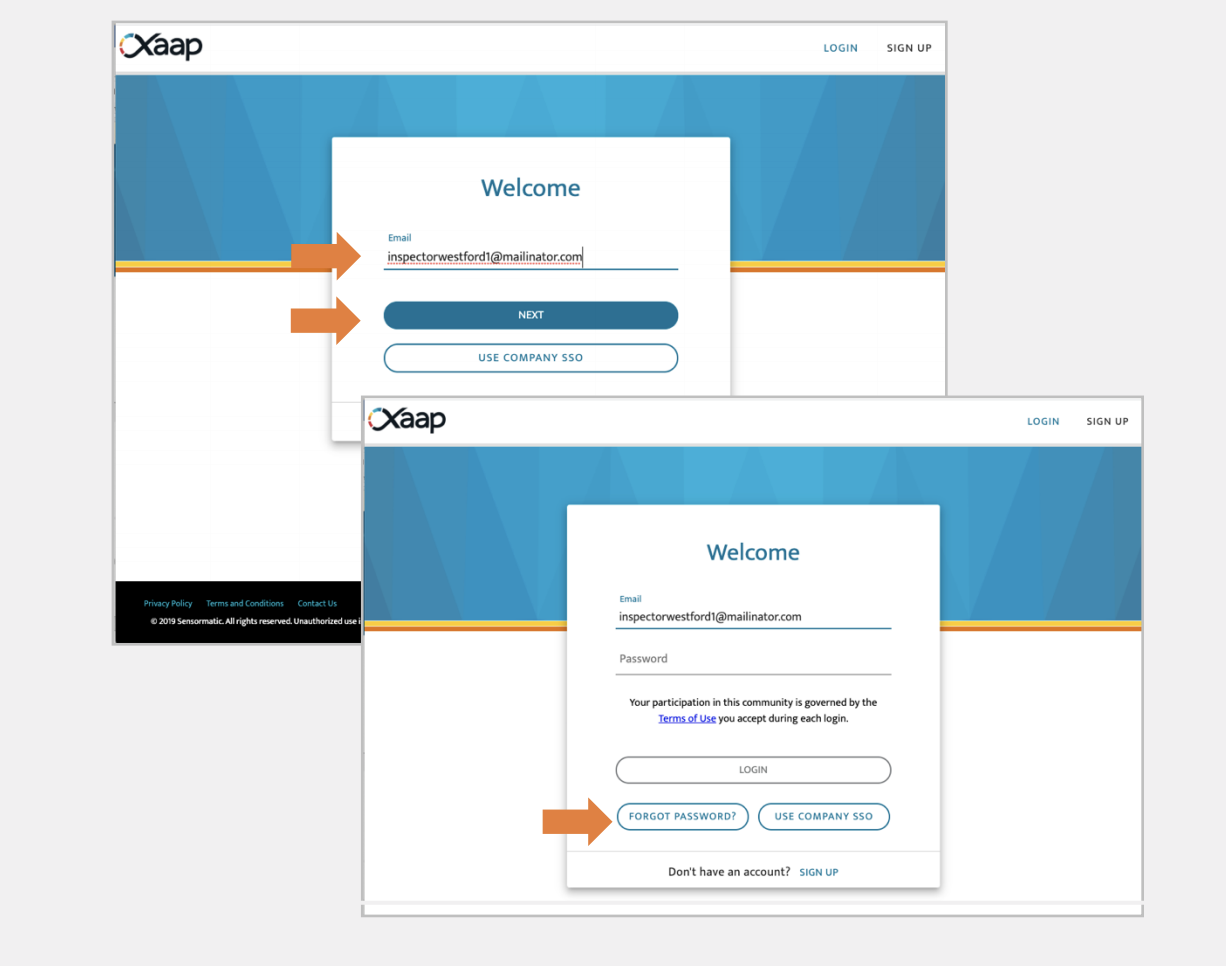 Reset Password Through Xaap Web App - Xaap Buildings