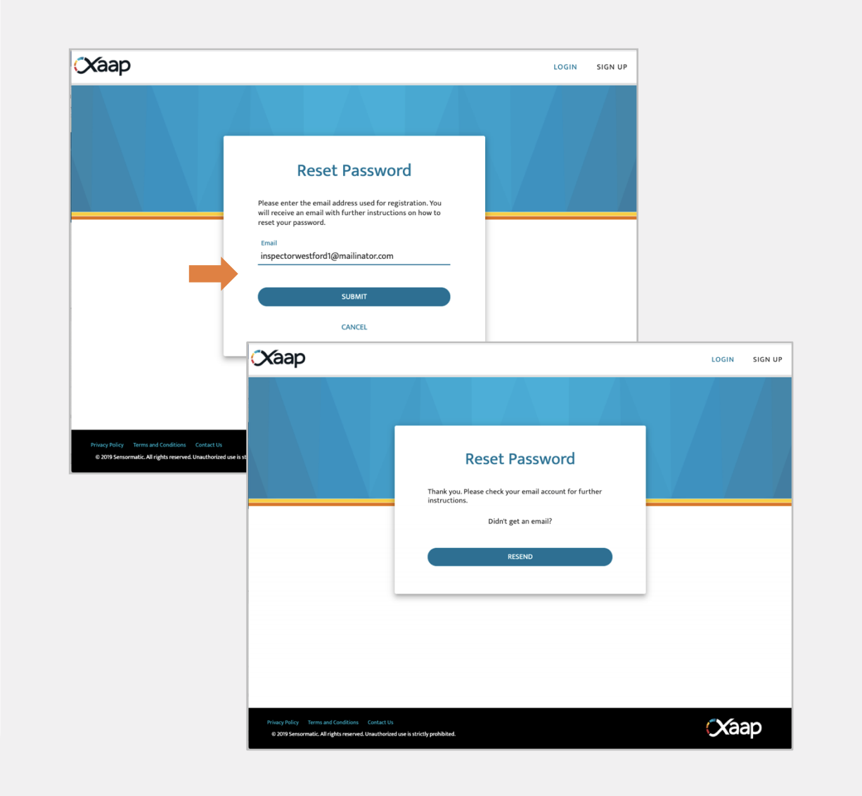 Reset Password Through Xaap Web App - Xaap Buildings